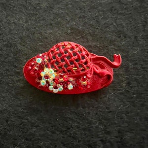 Vintage Rare Red Hat Society Pin - Etsy