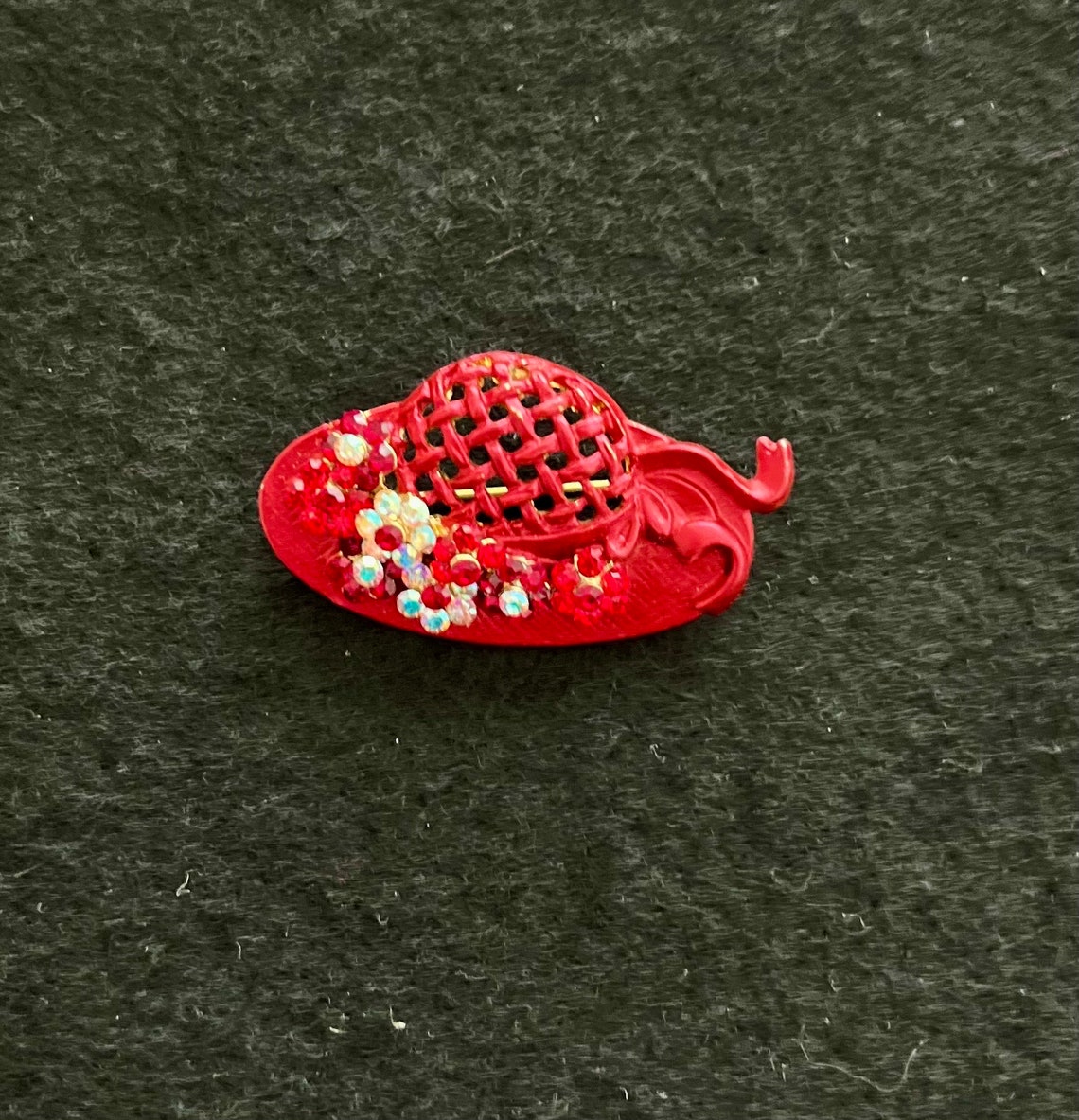 Vintage Rare Red Hat Society Pin - Etsy