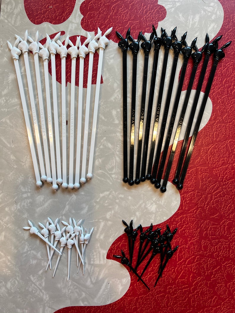 Playboy Bunny Vintage Cocktail Swizzlers & Appetizer Picks - Etsy