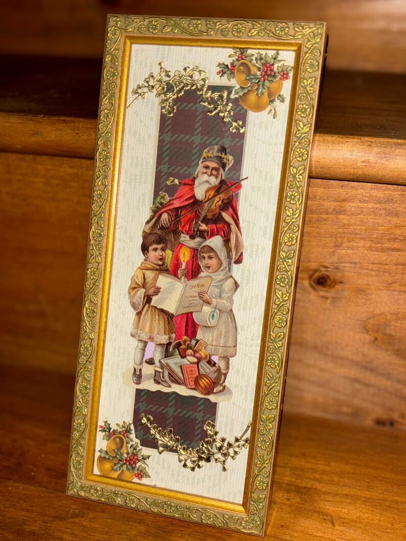 Victorian Christmas Frame Santa Claus Scraps, Dresden Die Cuts - Etsy