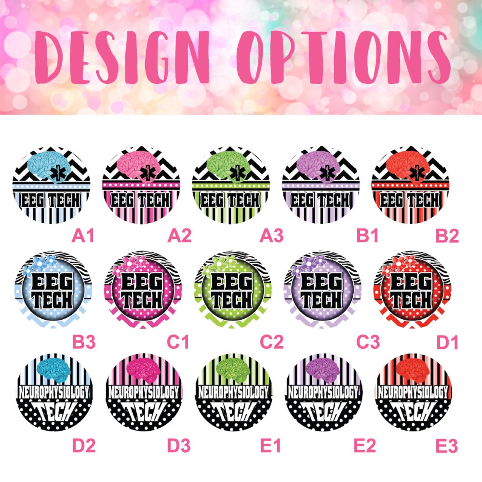 Eeg tech badge holderneurophysiology tech badge reel | Etsy