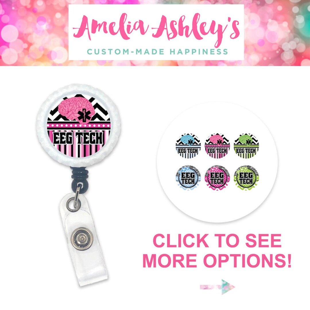Eeg Tech Badge Holder,neurophysiology Tech Badge Reel, Neurology Badge ...