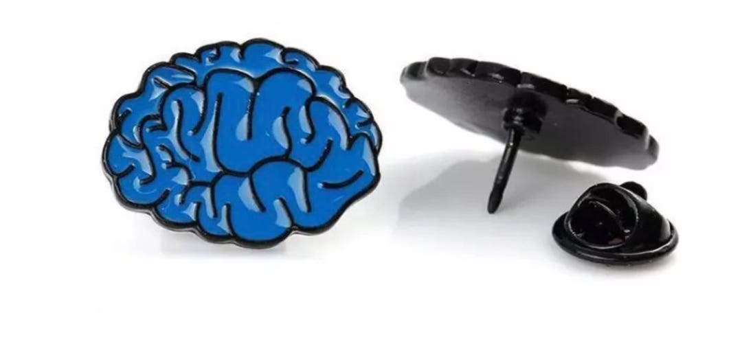 Blue Human Brain Pin, Brain Pin, Anatomically Correct Brain, Eeg Tech ...