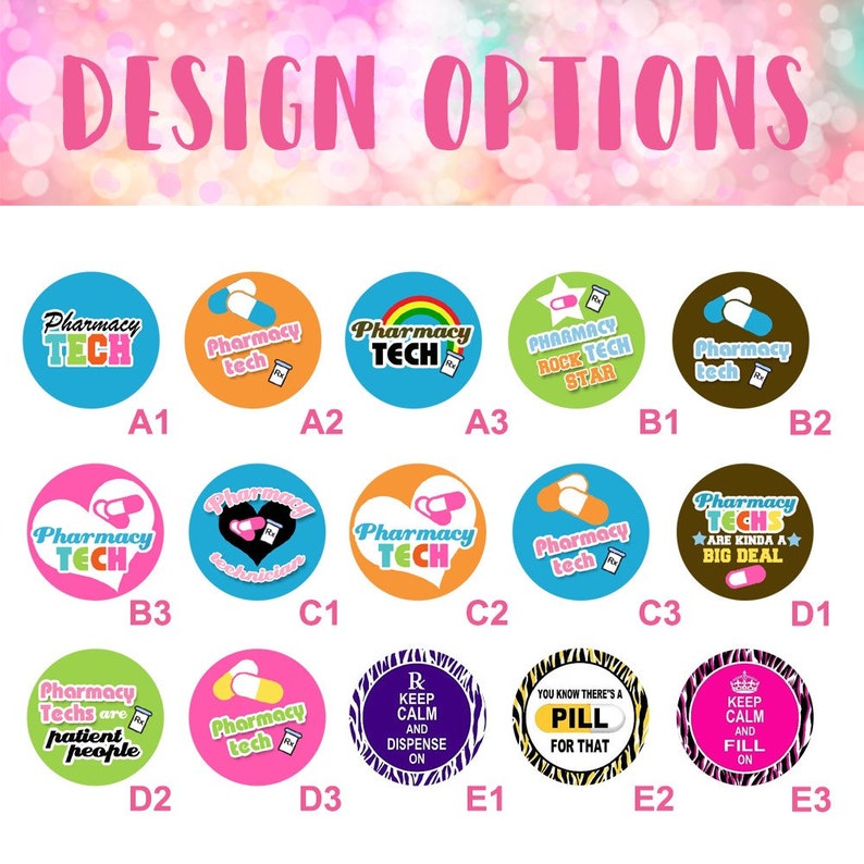 Pharmacy Technician Badge Reel - Pharm Tech Badge Clip - Retractable ...