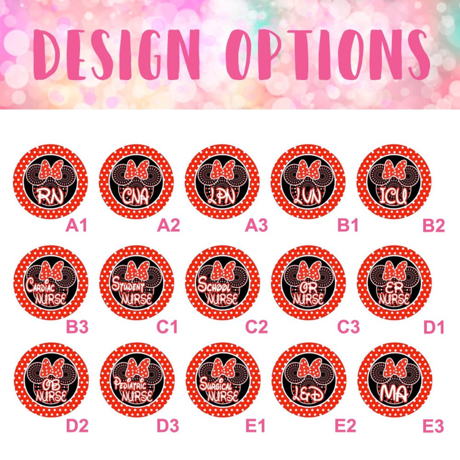 Minnie Mouse Badge Reel, Name Badge Holder, Nurse Retractable Badge ...