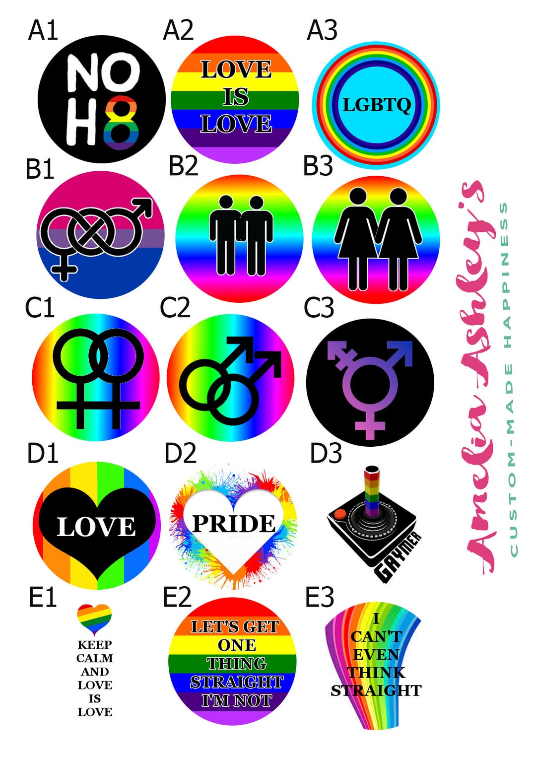 Rainbow Badge Reel - Design Your Own Badge Holder - Lesbian Badge Clip ...