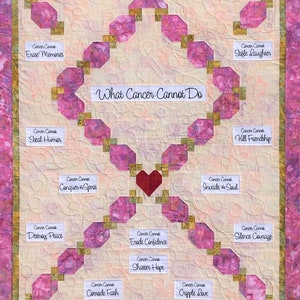 Ribbons of Hope Quilt Pattern and What Cancer Cannot Do Fabric Panel - Etsy