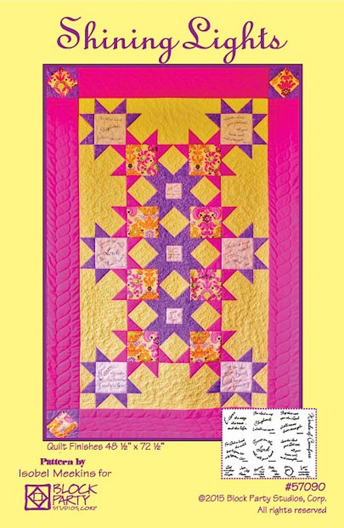 Shining Lights Quilt Pattern With Words of Comfort Fabric Panel - Etsy