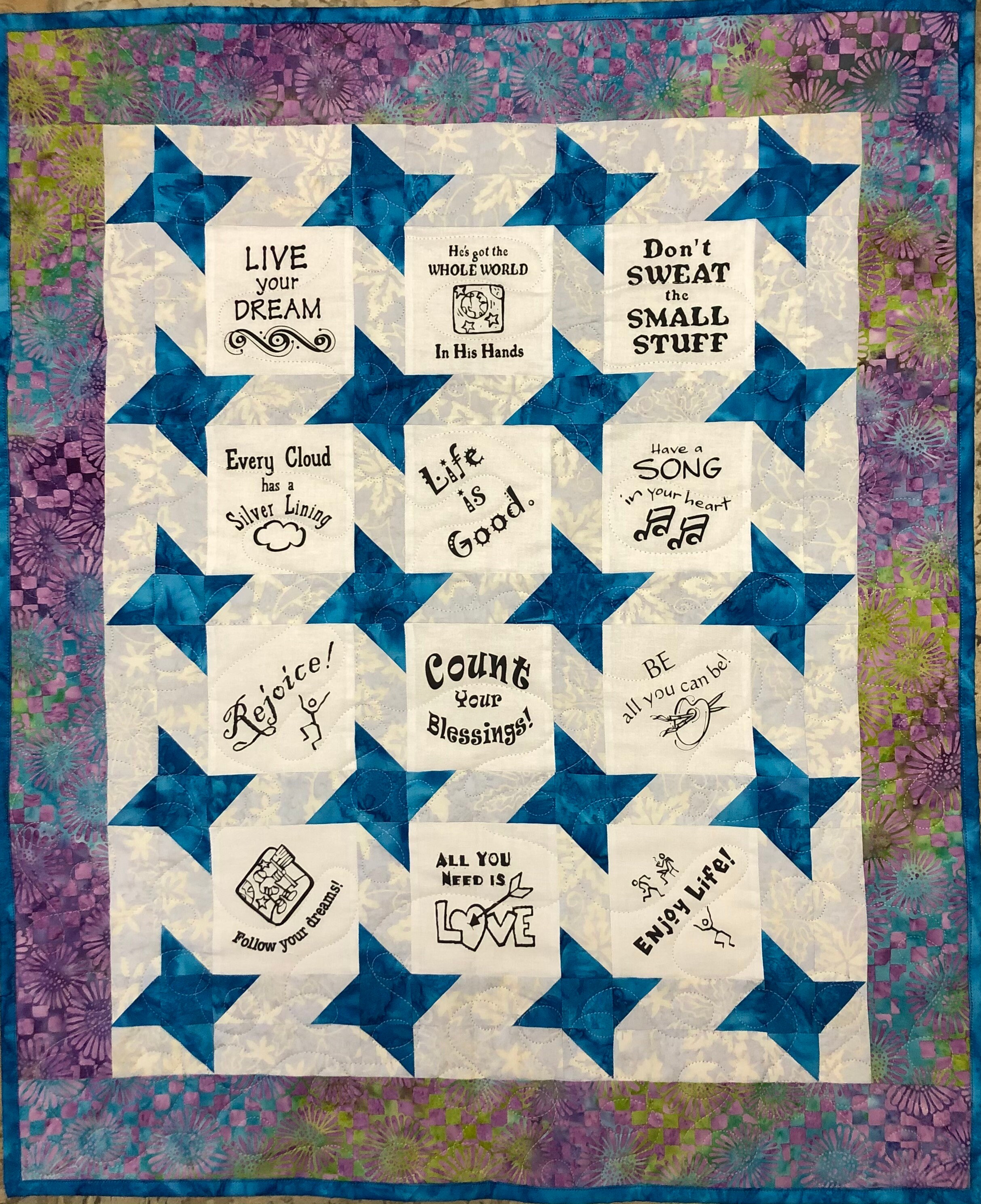 Motivational Words Fabric Panel - Etsy