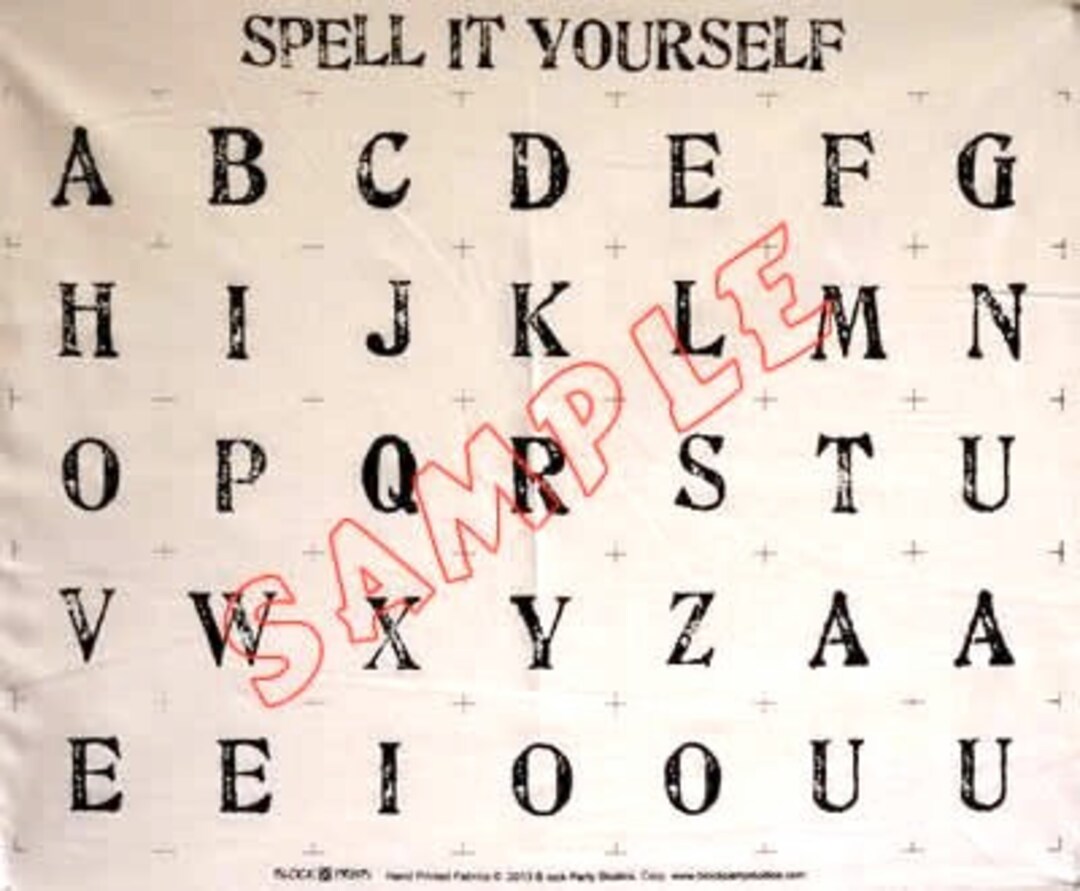 Spell It Yourself Fabric Panel: Hand Printed Kona Cotton Letters - Etsy