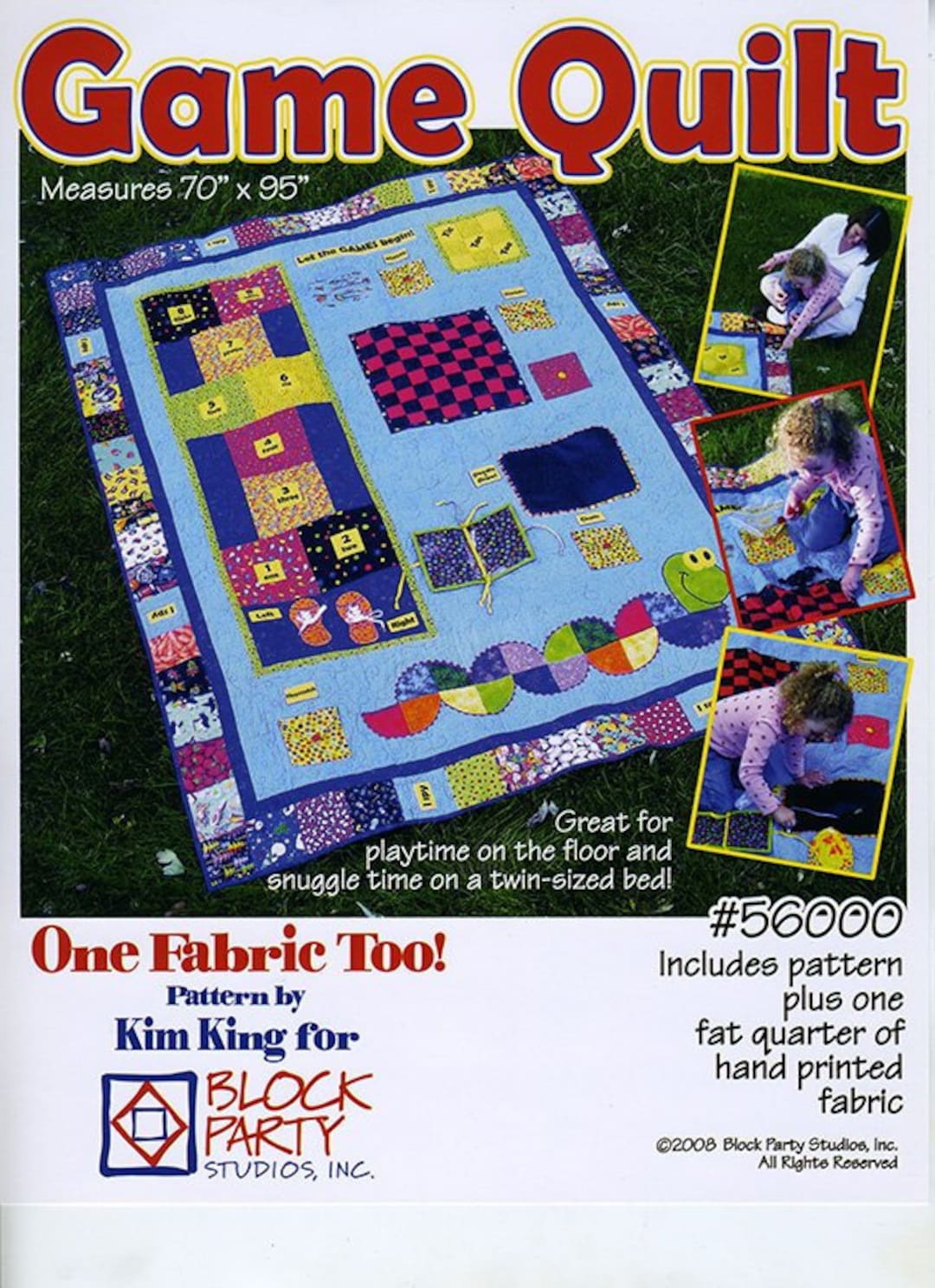 Large Game Quilt Pattern and Fabric Panel - Etsy