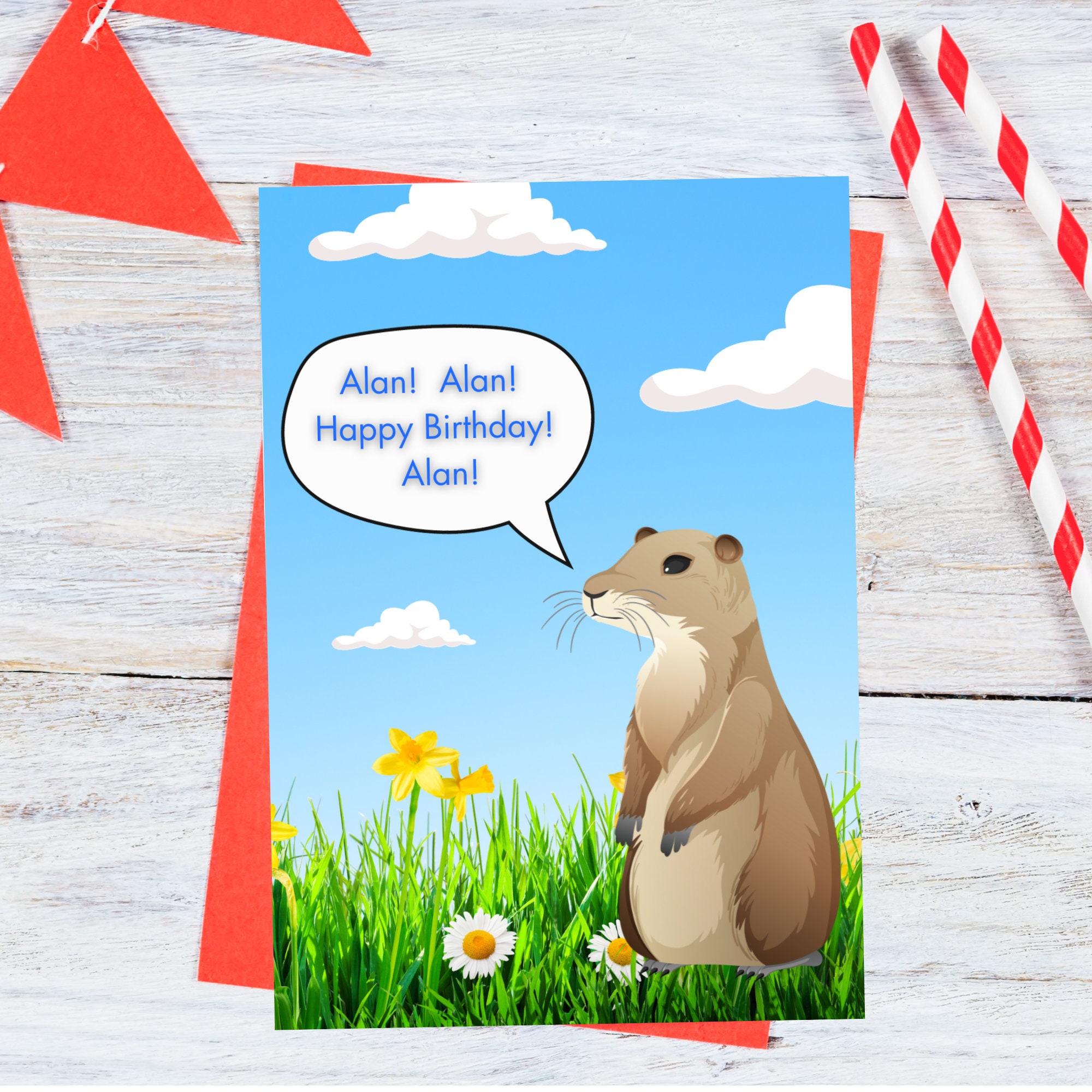 Alan Birthday Card Gopher Meme Birthday Card for Allen - Etsy
