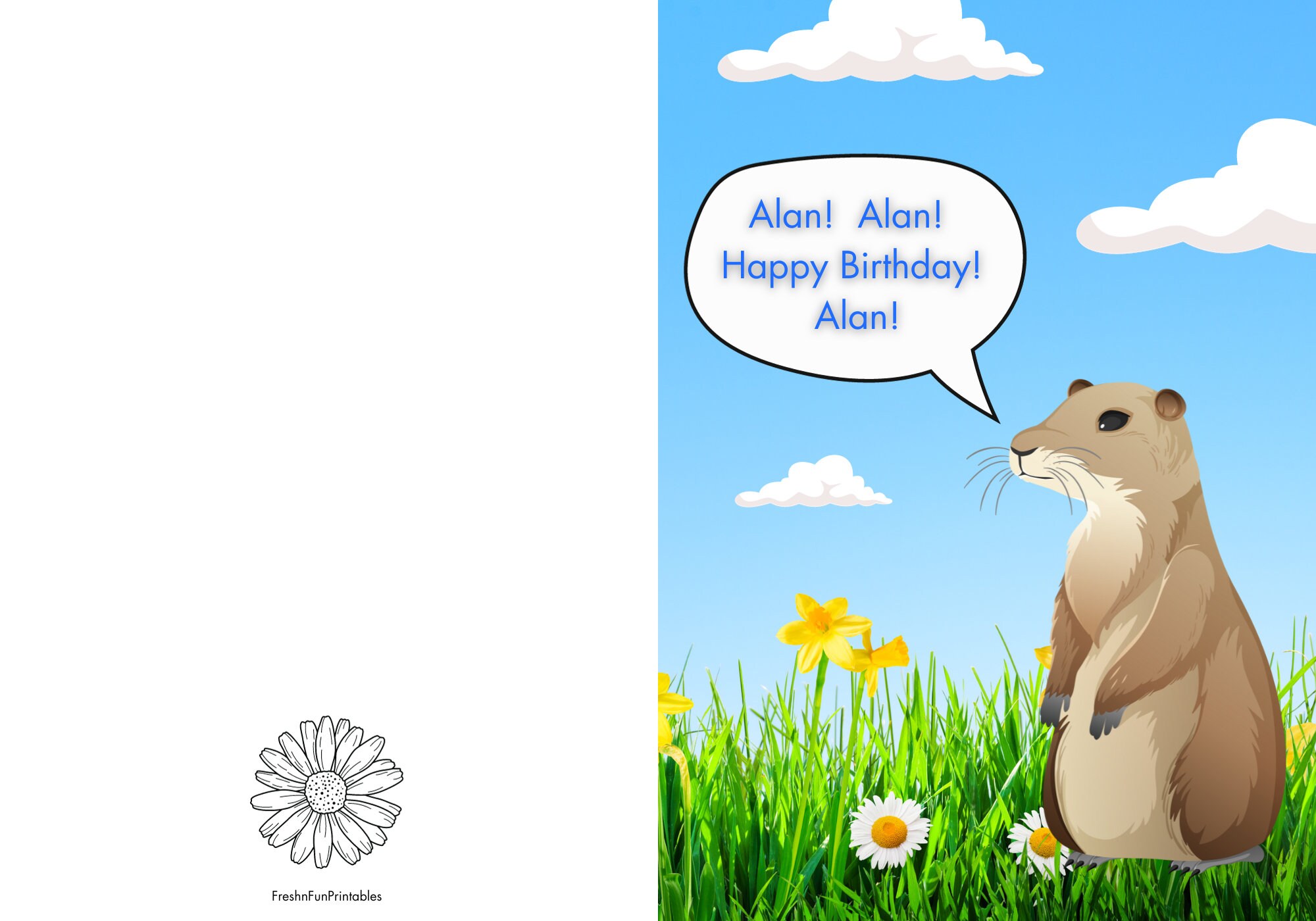 Alan Birthday Card Gopher Meme Birthday Card for Allen - Etsy