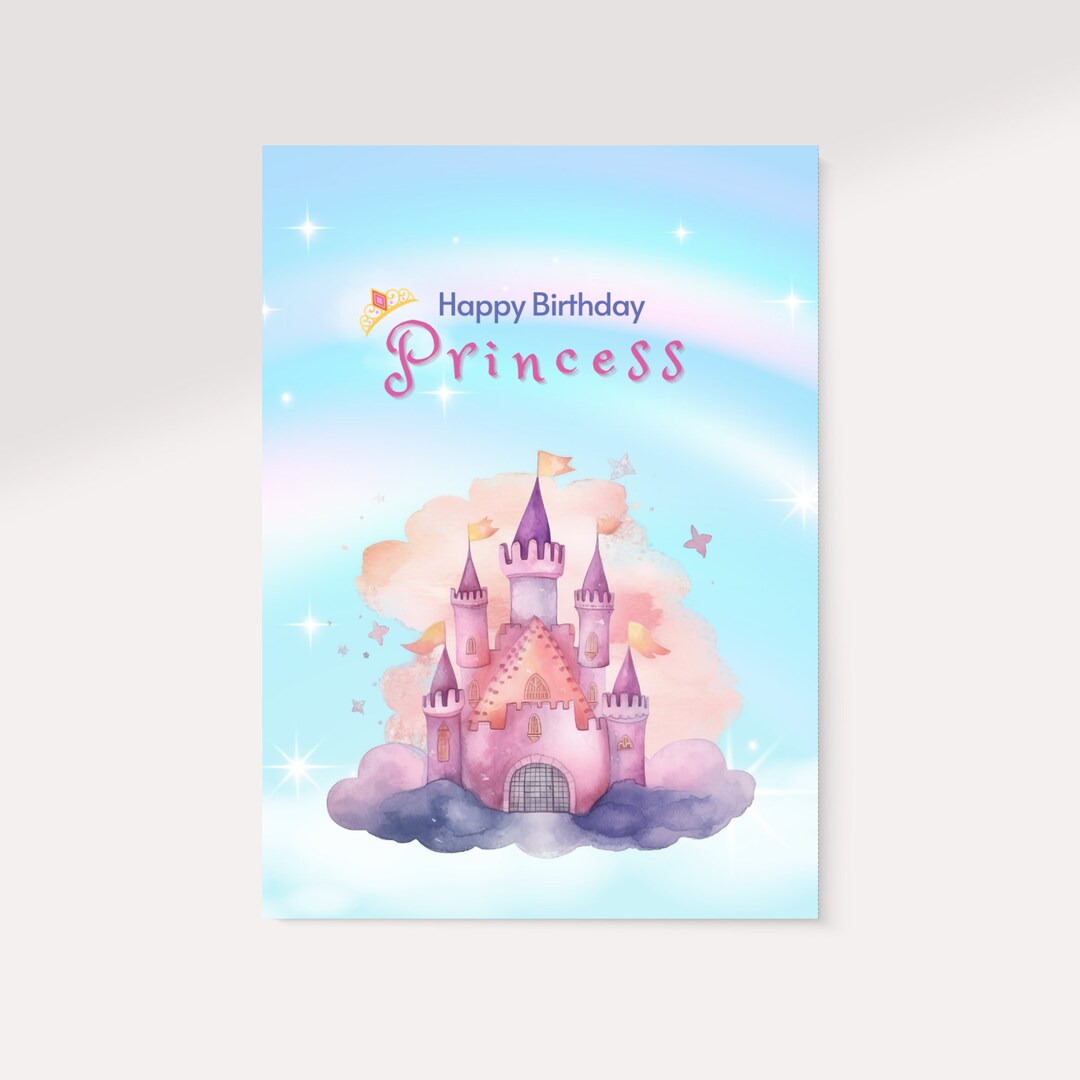 Princess Birthday Card Happy Birthday Princess Girls - Etsy