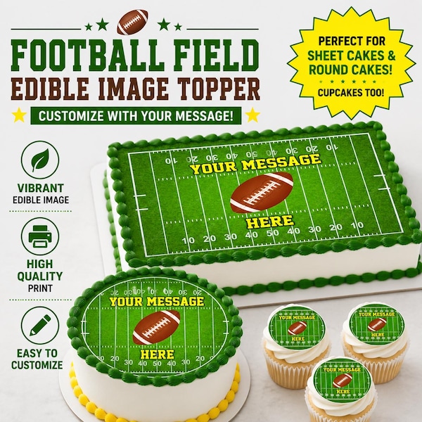 Football Sugar Cake - Etsy