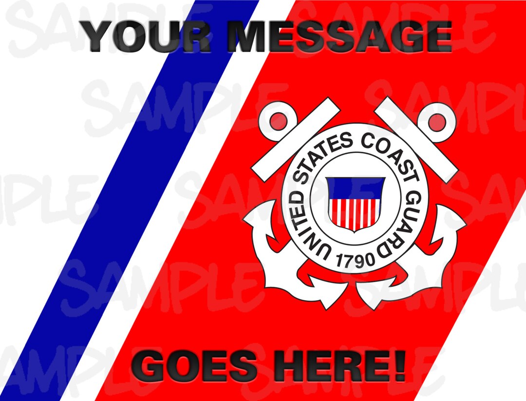 COAST GUARD Edible Birthday Party Cake Topper 1/4 Sugar Sheet Custom ...