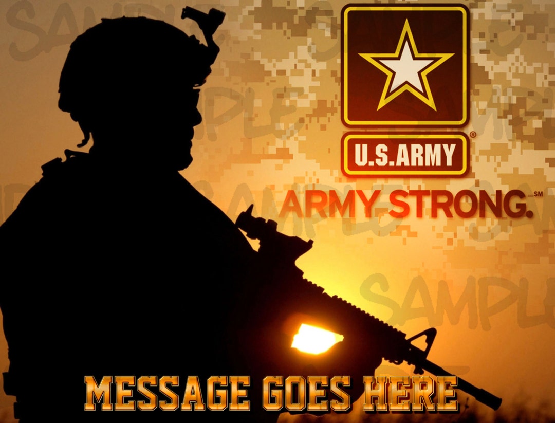US ARMY Edible Birthday Party Cake Topper 1/4 Sugar Sheet Custom ...