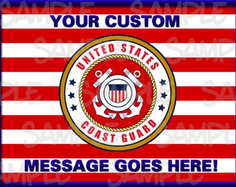 COAST GUARD Edible Birthday Party Cake Topper 1/4 Sugar Sheet Custom ...