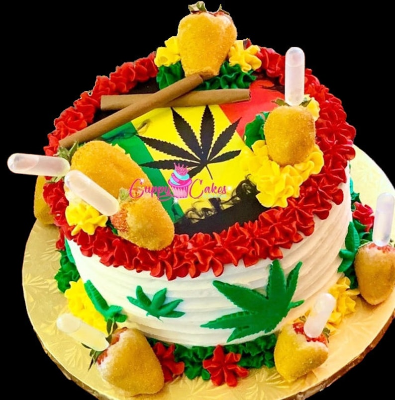Marijuana WEED EDIBLE IMAGE Cake Topper 1/4 Sheet Custom Personalized ...