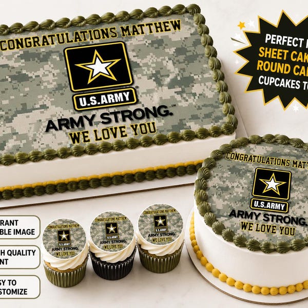 Army Edible Cake Topper - Etsy