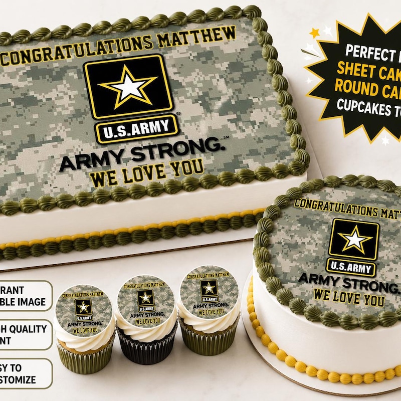 Army Edible Cake Topper - Etsy
