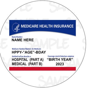 MEDICARE EDIBLE PHOTO Image Over the Hill Cake Topper 1/2 1/4 8in Icing ...