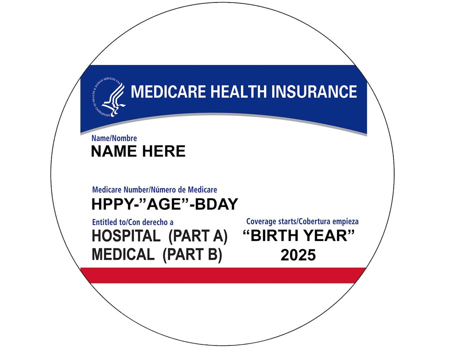 MEDICARE EDIBLE PHOTO Image Over the Hill Cake Topper 1/2 1/4 8in Icing ...
