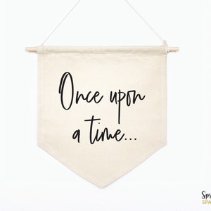 Once Upon a Time Canvas Banner, Book Nook Wall Art, Kids Room Wall ...