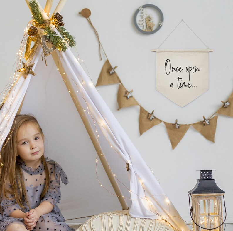 Once Upon a Time Canvas Banner Book Nook Wall Art Kids Room - Etsy