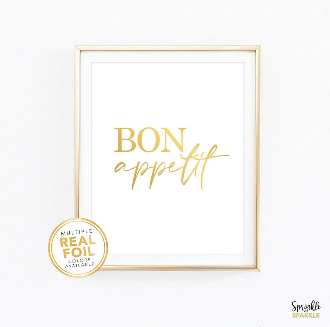 Bon Appetite Wall Art Print - Aesthetic Kitchen Decor - Foodie Gift ...