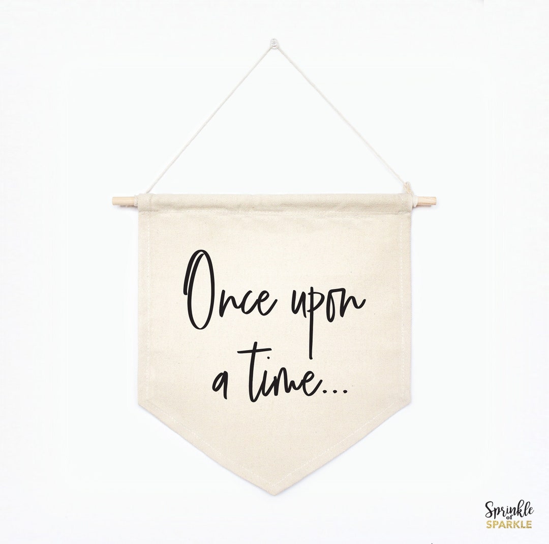 Once Upon a Time Canvas Banner, Book Nook Wall Art, Kids Room Wall ...