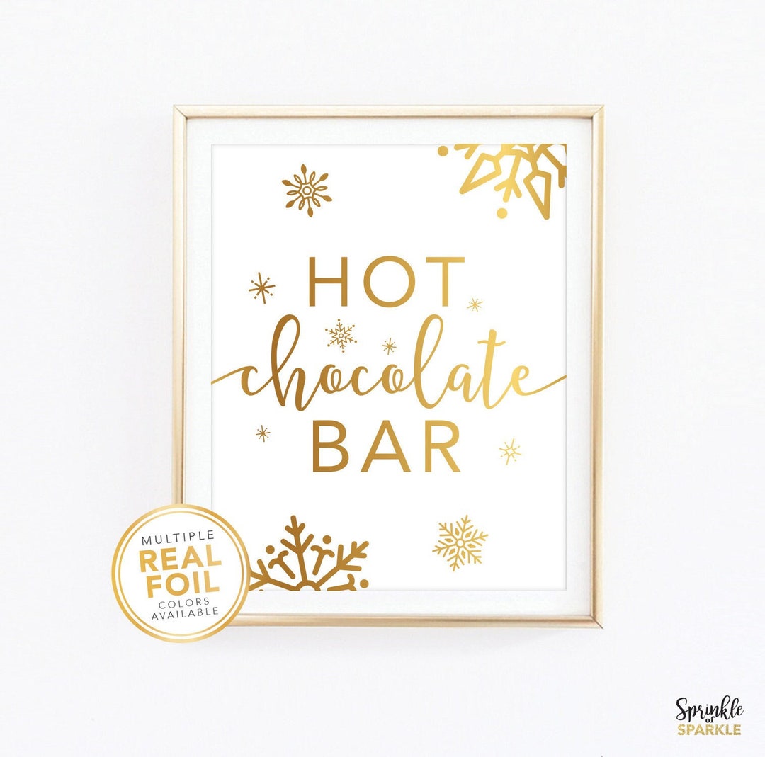 Hot Chocolate Bar Wall Art Print, Gold Foil, Silver Foil, Red Foil ...