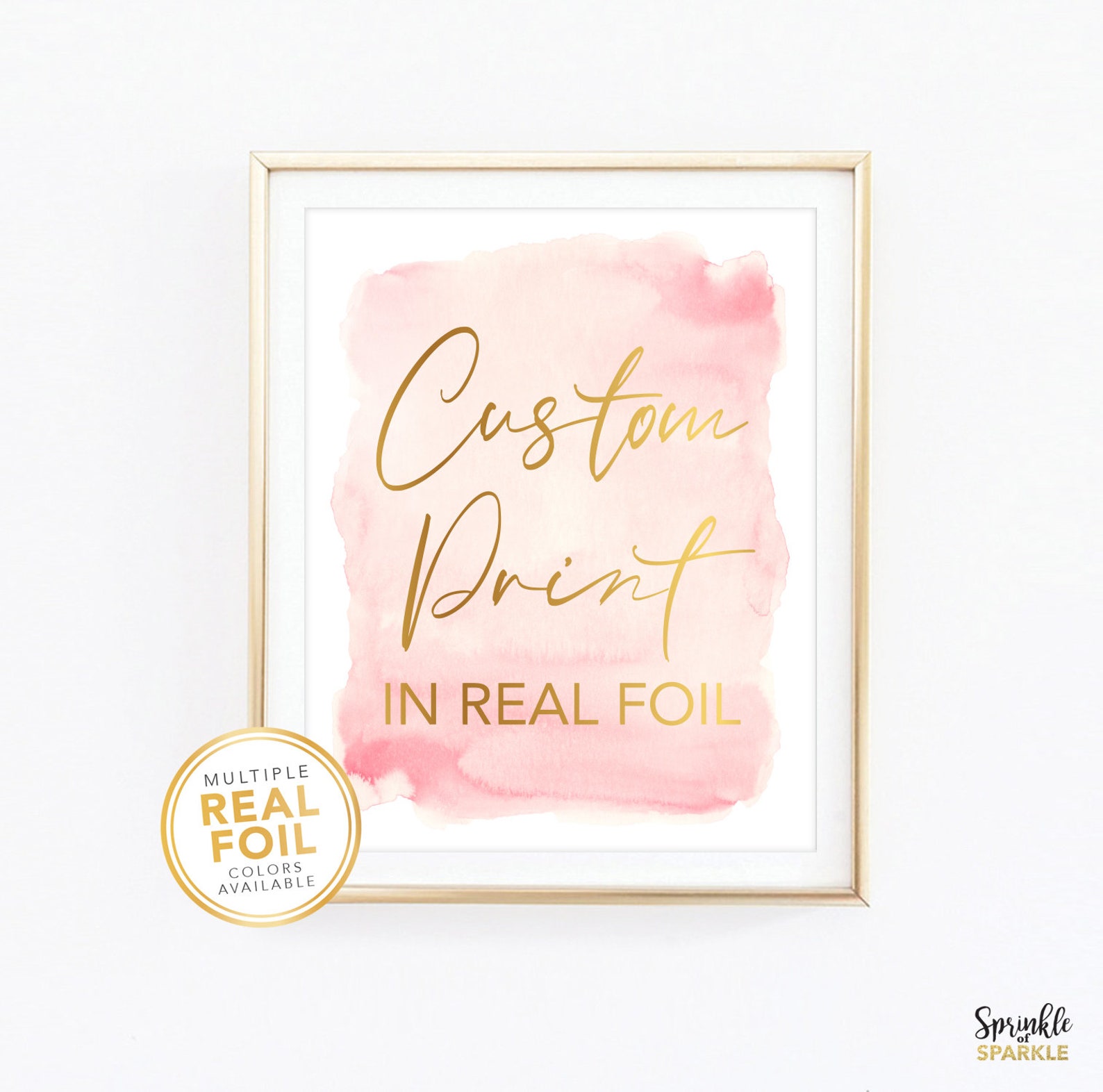 Custom Gold Foil Print Your Own Words in Foil Script Print | Etsy