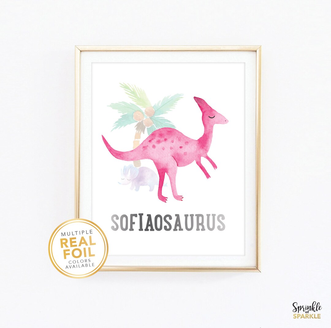 Dinosaur, Personalized, Custom Name, Girls and Boys Nursery Room, Real ...