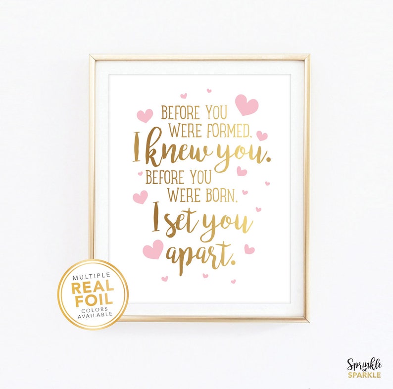 Before You Were Formed I Knew You Print Girls Nursery Wall - Etsy Canada