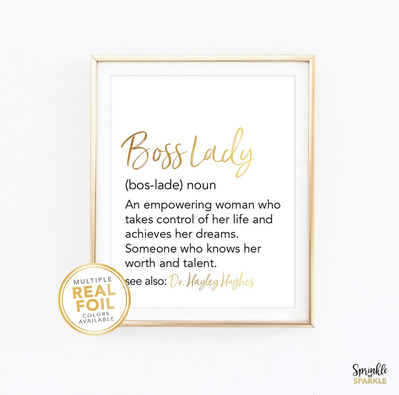 Boss Lady Definition Print With Custom Name Personalized Gift - Etsy