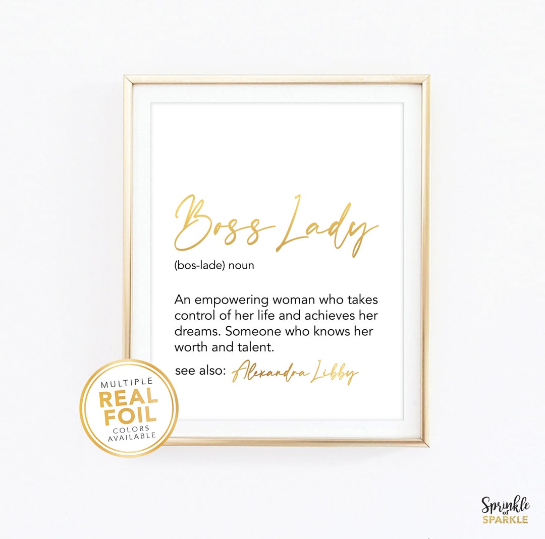 Boss Lady Definition Print With Custom Name Personalized Gift - Etsy