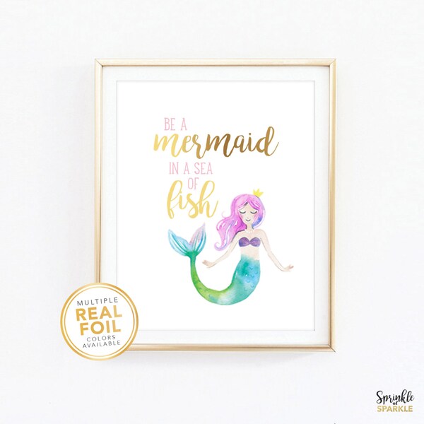 Gold Mermaid Art - Etsy