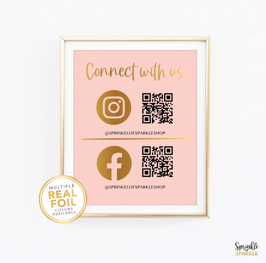 Connect With Us Sign, Instagram Social Media Business Sign Social Media ...