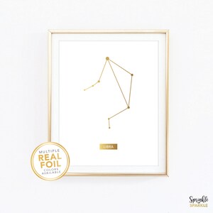 Libra Print Zodiac Sign Constellation Astrology Horoscope September ...