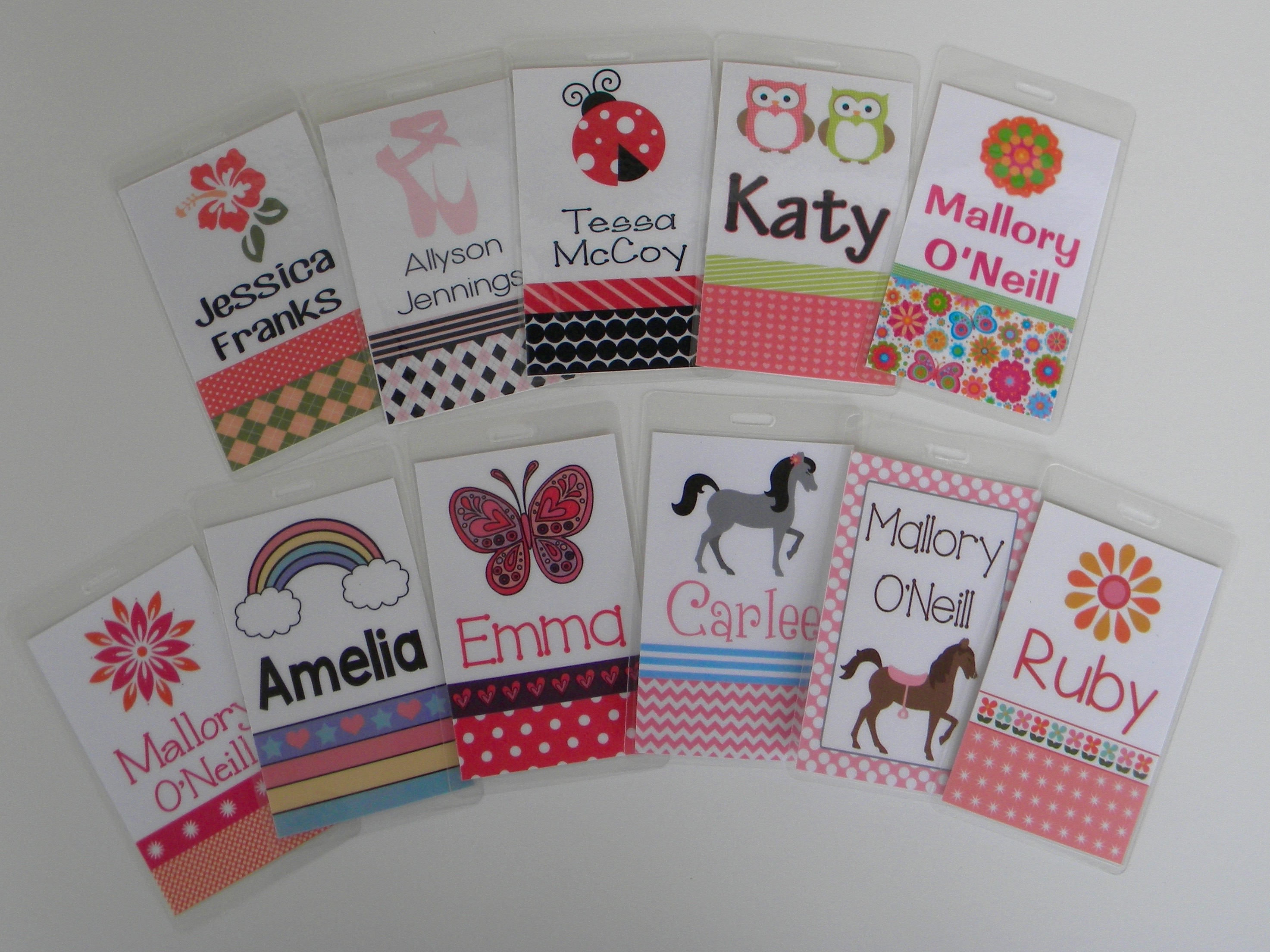 Girls Vertical Bag Tags Custom Luggage Tags Buy 4 Get 1 - Etsy