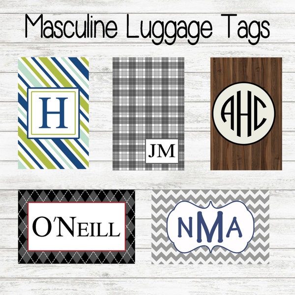 Monogram Luggage Tag - Etsy