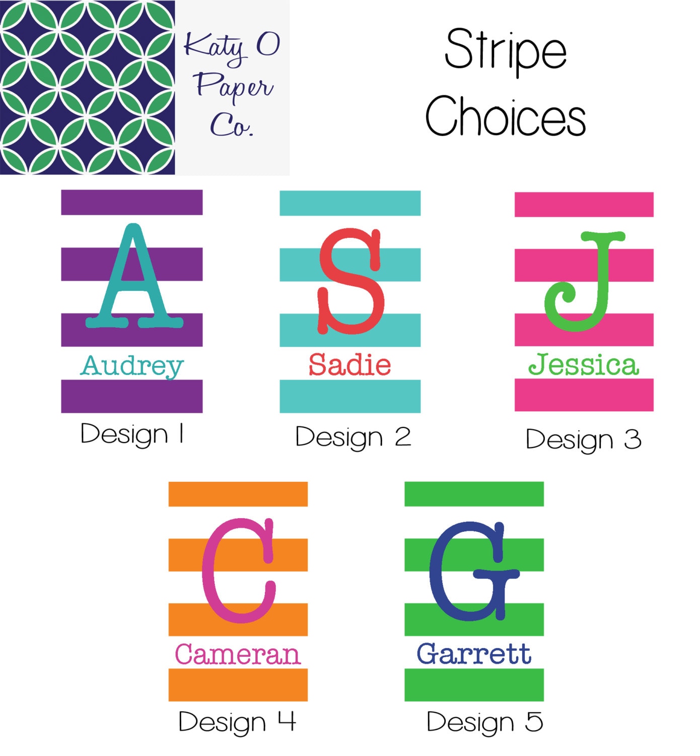 Bright Stripes Bag Tag - Custom Luggage Tag - Monogram Bag Tag - Buy 4 ...