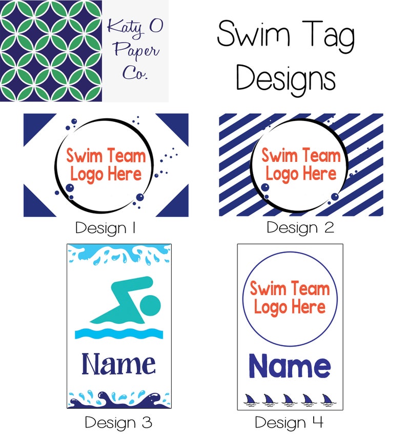 Swim Tags Kids Custom Tag Sports Luggage Tag Buy 4 Get 1 - Etsy