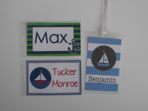 Nautical Bag Tag Custom Bag Tag Sailing Tags Buy 4 Get | Etsy