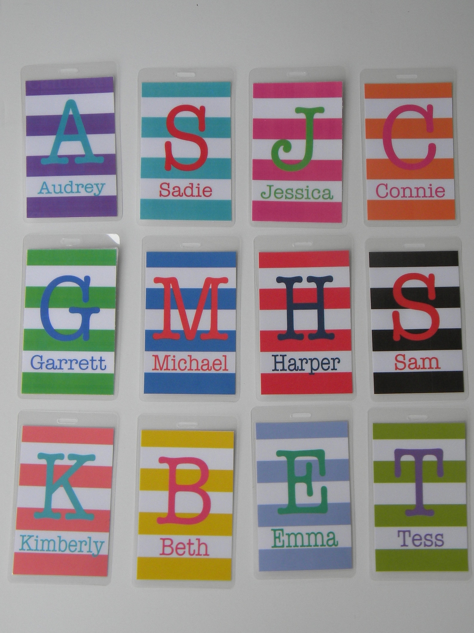 Colorful Stripes Bag Tag Custom Luggage Tag Monogram Bag - Etsy