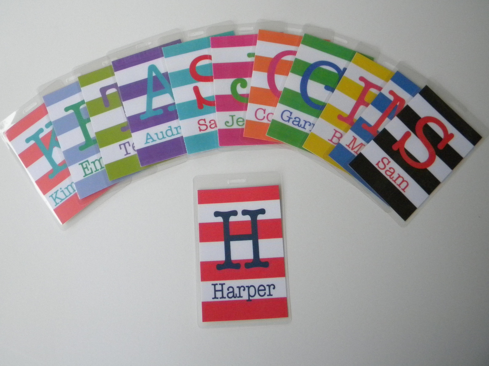 Colorful Stripes Bag Tag Custom Luggage Tag Monogram Bag - Etsy