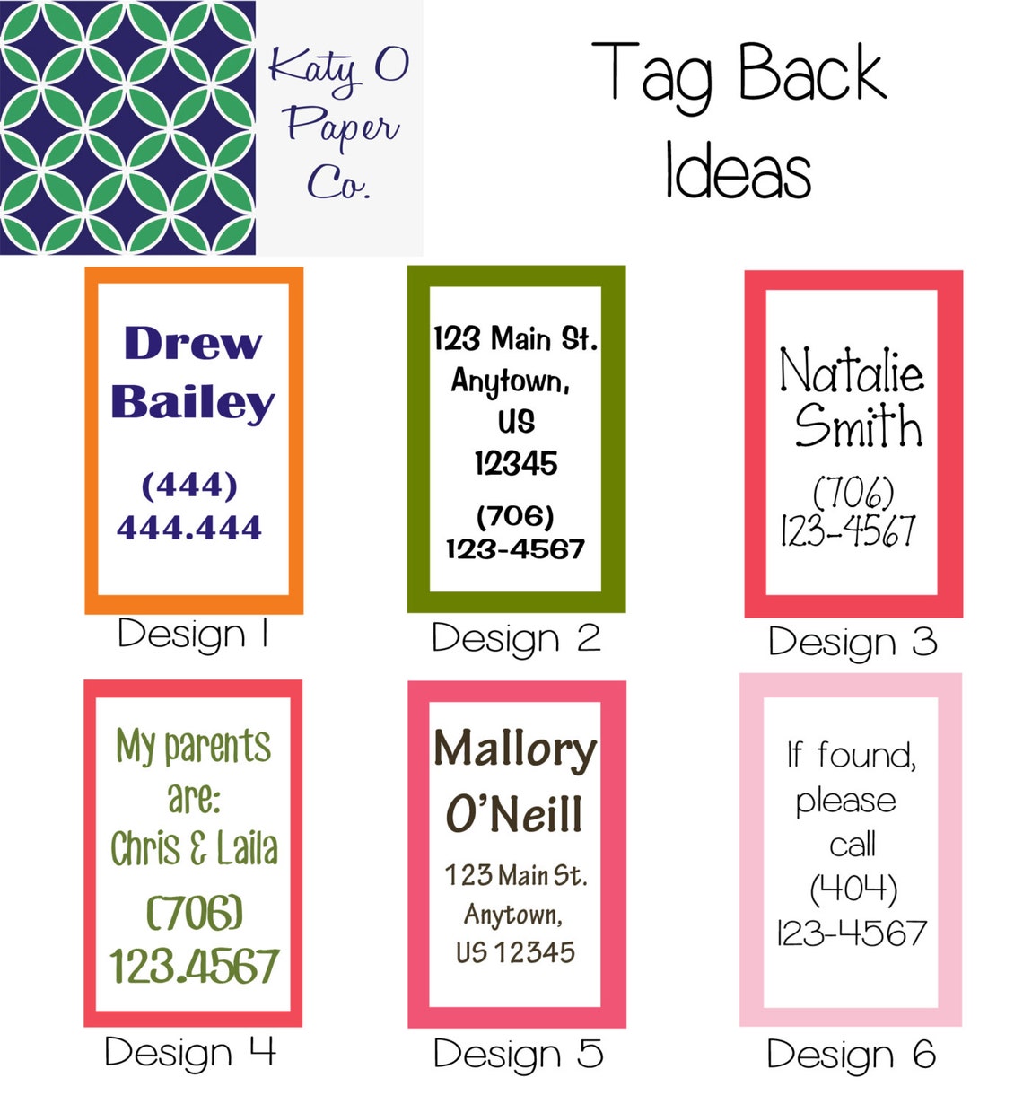 Kids Bag Tag Backpack Tag Personalized Bag Tag Buy 4 - Etsy