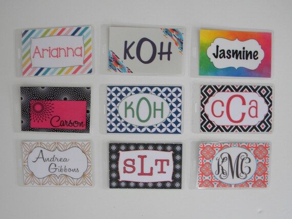 Monogrammed Luggage Tag Personalized Bag Tag Buy 4 Get 1 | Etsy