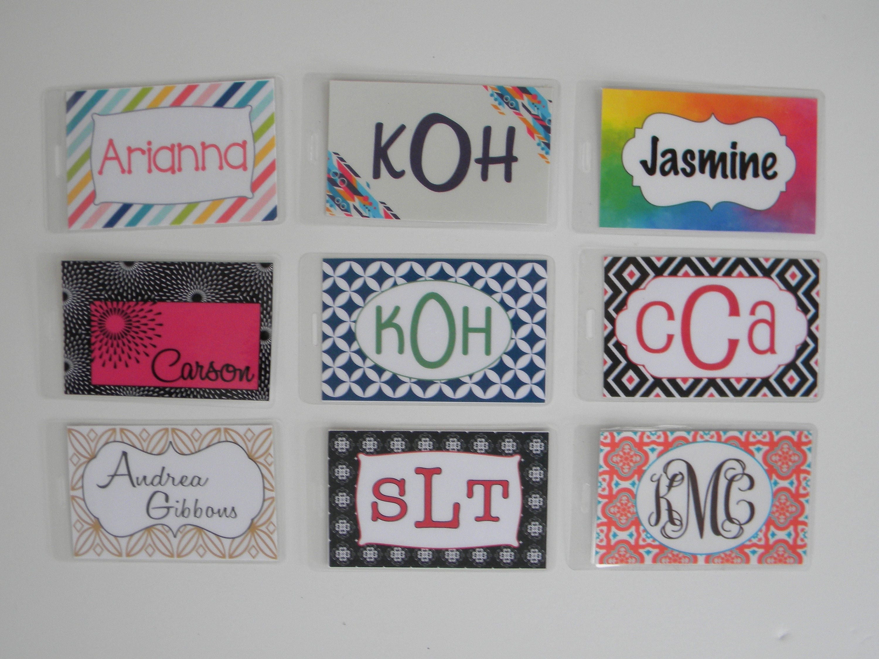 Monogrammed Luggage Tag Personalized Bag Tag Buy 4 Get 1 - Etsy